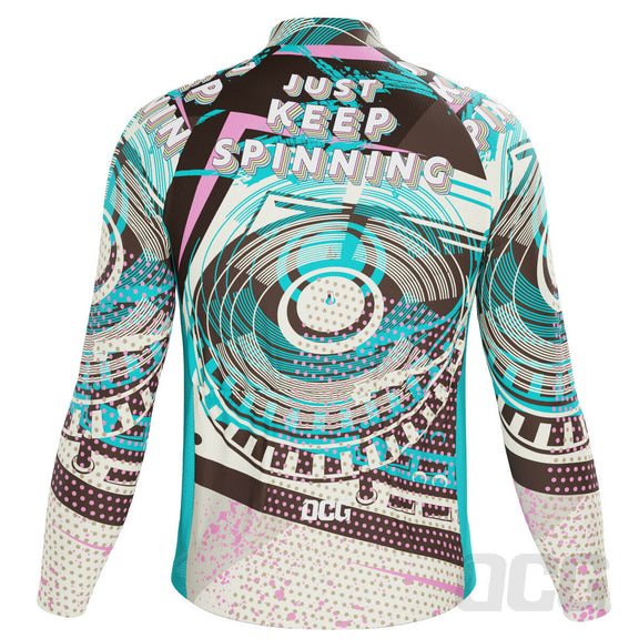Men's Just Keep Spinning DJ Long Sleeve Cycling Jersey only $60.99 - – Online Cycling Gear
