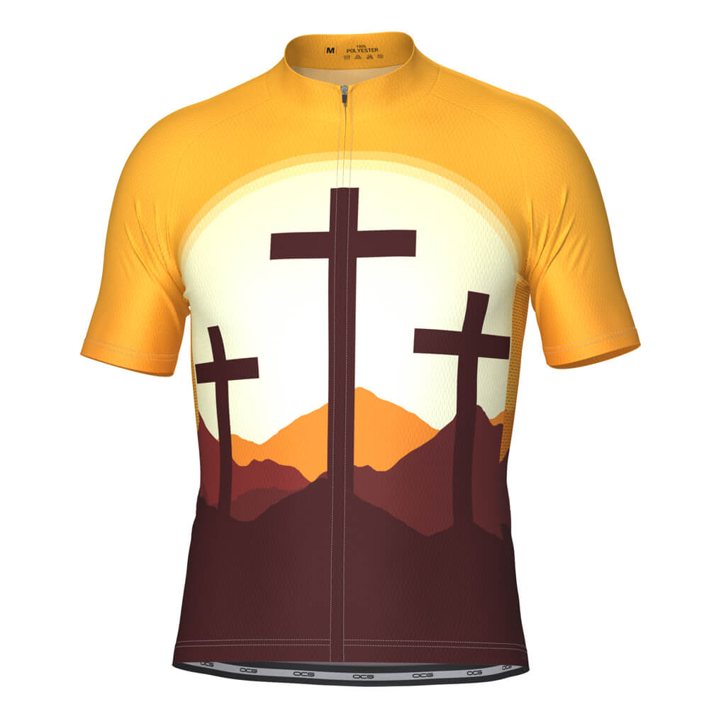 Men's Three Cross Christian Faith Short Sleeve Cycling Jersey – Online ...