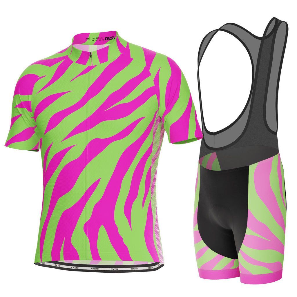 Men's Green & Pink Tiger Short Sleeve Cycling Kit only $94.99 ...